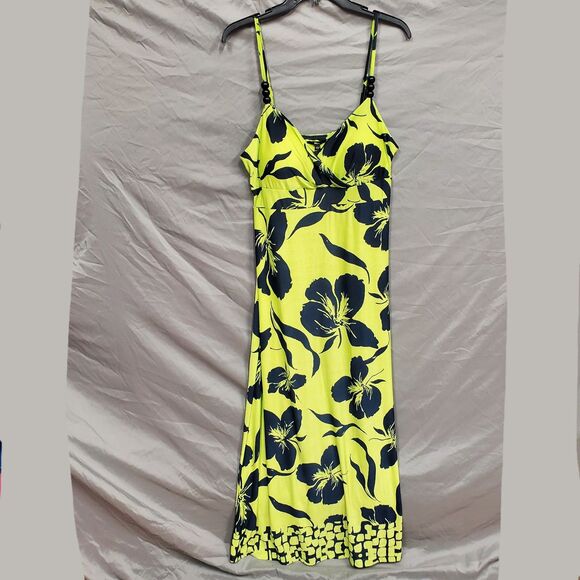 Milano | Dresses | Milano Women Green Blue Floral Long Vneck Sleeveless ...